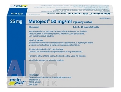 Oznamy ŠÚKL k Metoject 50 mg/ml injekčný roztok - ADC.sk