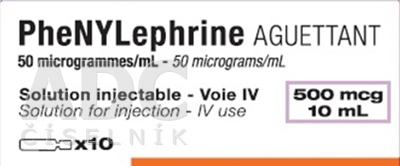 PheNYLephrine AGUETTANT 50 mikrogramov/ml - ADC.sk