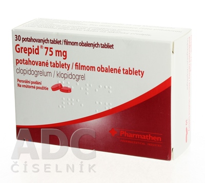 Grepid 75 mg filmom obalené tablety - ADC.sk