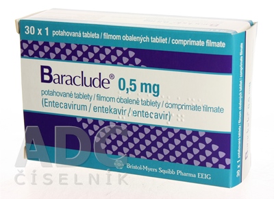 Baraclude 0,5 mg filmom obalené tablety - ADC.sk