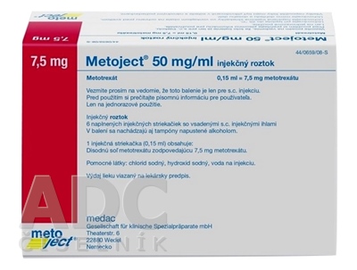 Metoject 50 mg/ml injekčný roztok - ADC.sk