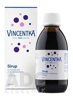 VINCENTKA SIRUP so skorocelom a materinou dúškou - ADC.sk